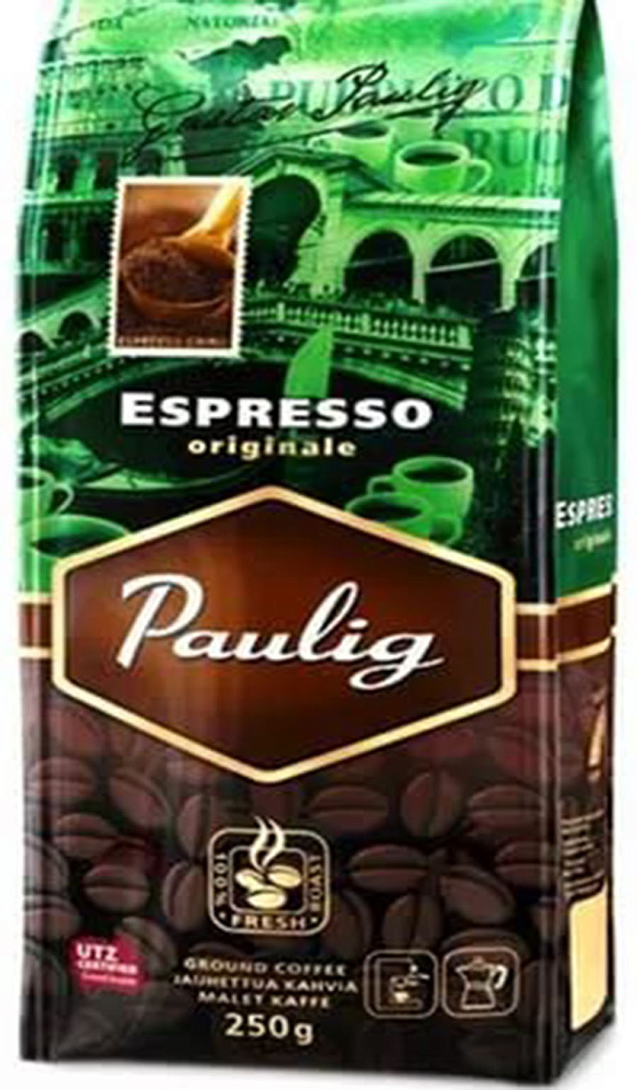 Купить Paulig Кофе молотый Paulig Espresso Originale 250г, вакуумная ...